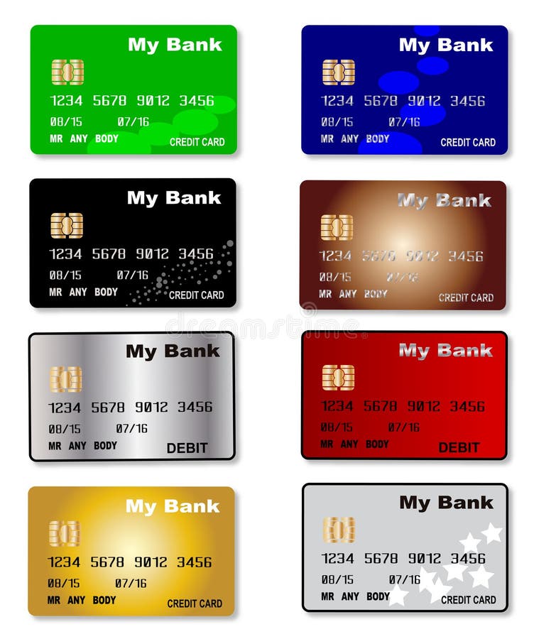 Credit Card Collection stock illustration. Illustration of bank - 55710724