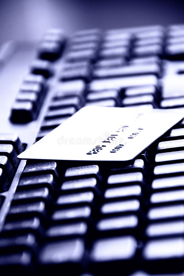Credit Card on a Computer Keyboard Stock Image - Image of debt, money ...