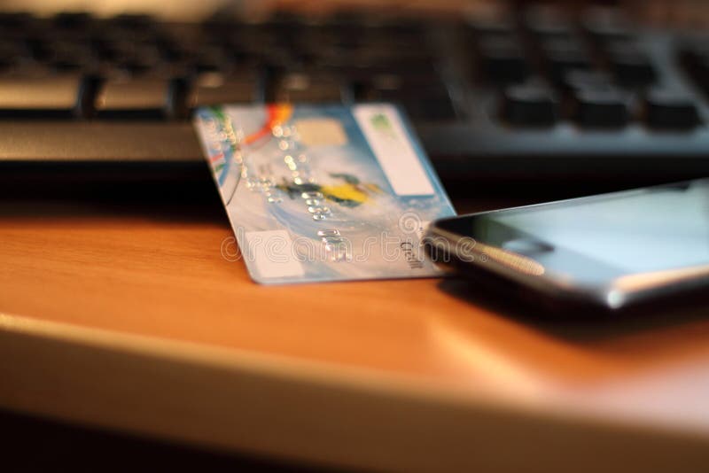 Credit Card on a Computer Keyboard Stock Photo - Image of option ...