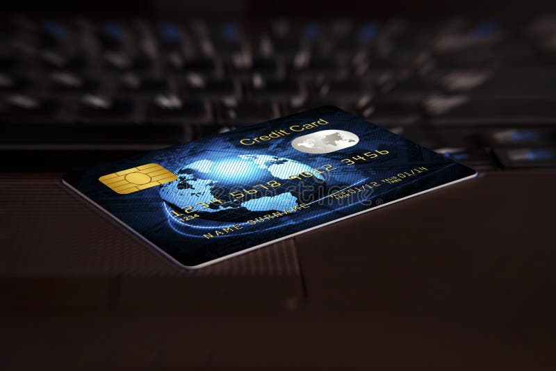 Credit Card on Computer Keyboard Stock Photo - Image of shopping ...