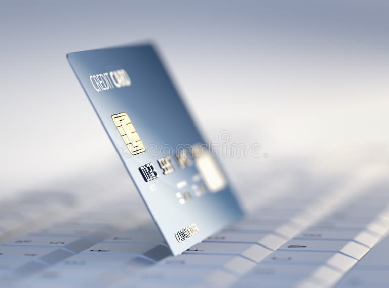 Credit Card on Computer Keyboard Stock Photo - Image of card, visa ...