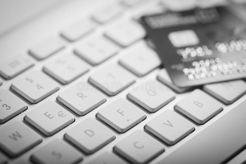 Credit Card on a Computer Keyboard Stock Photo - Image of card ...