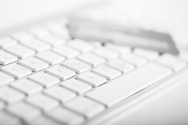 Credit Card on a Computer Keyboard Stock Image - Image of white, laptop ...