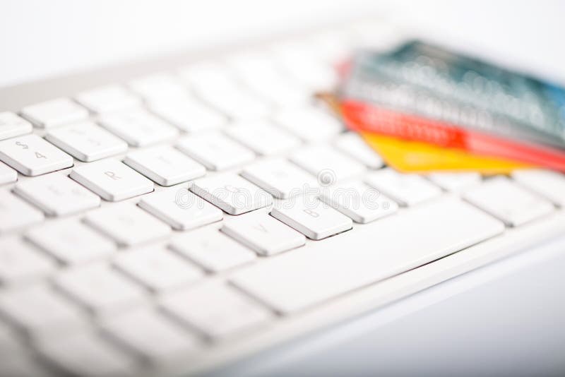 Credit Card on a Computer Keyboard Stock Image - Image of shopping ...