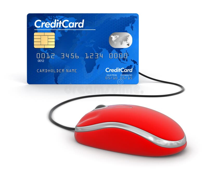 Credit Card and Computer Mouse (clipping Path Included) Stock ...