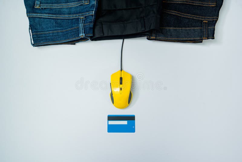 Credit Card Computer Mouse Online Shopping Concept Isolated Whit Stock ...