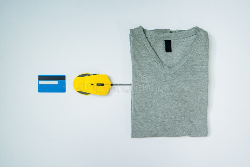 Credit Card Computer Mouse Online Shopping Concept Isolated Whit Stock ...