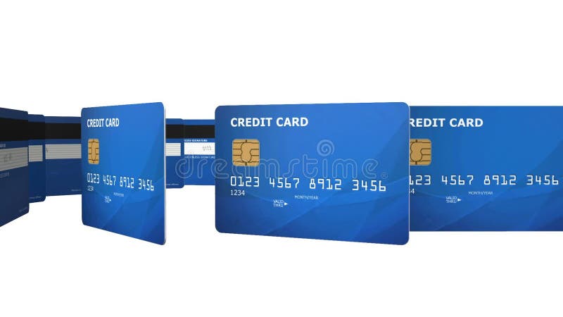 Credit Card Concept Rotating in the Space Stock Video - Video of retail ...