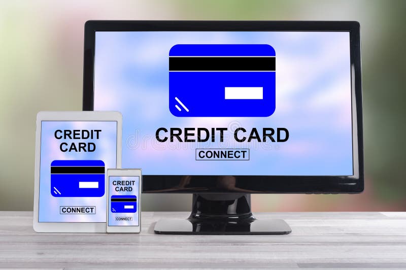 Credit Card Concept on Different Devices Stock Image - Image of ...