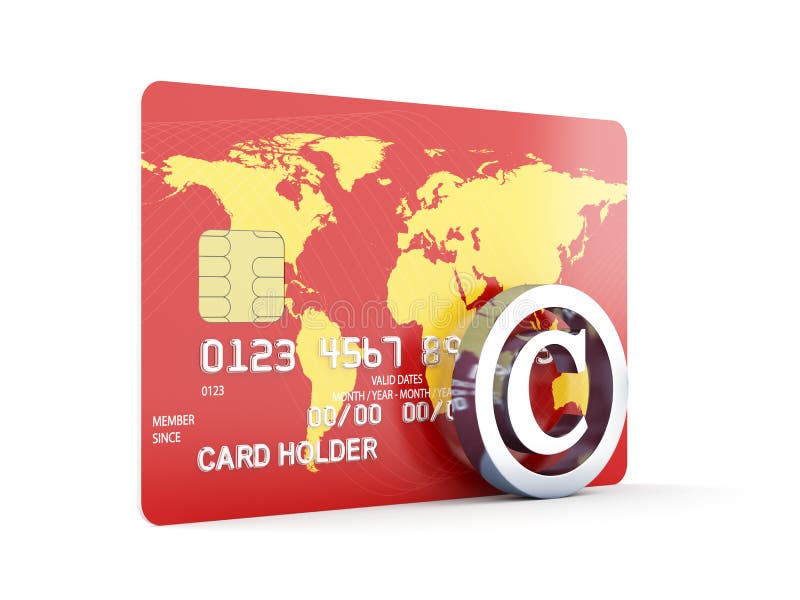 Credit Card with Copyright Sign Stock Illustration - Illustration of ...
