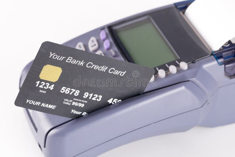 Credit Card with Credit Card Machine Stock Image - Image of field ...