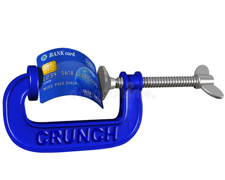 Credit card crunch stock illustration. Illustration of recession - 5873443