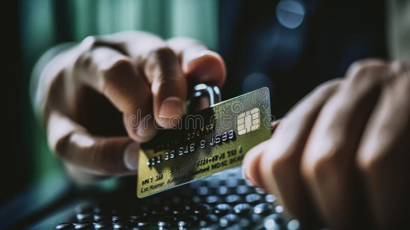 Credit Card Data Security Concept, Data Encryption on Credit Card ...