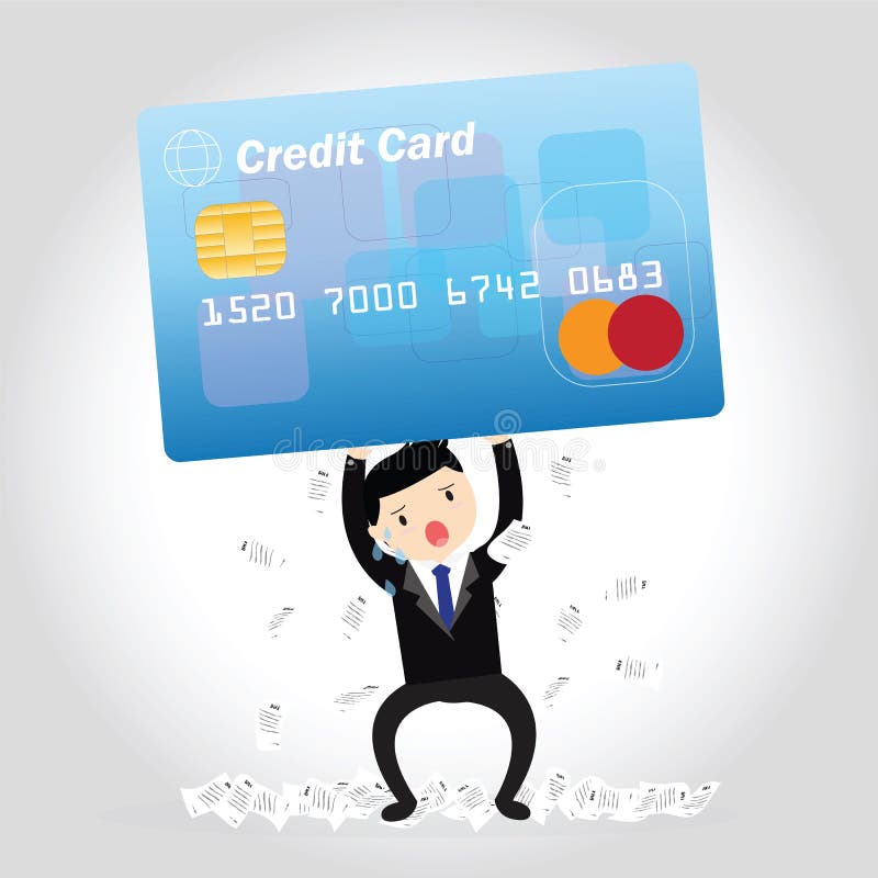 Credit Card Debt Concept stock illustration. Illustration of money ...