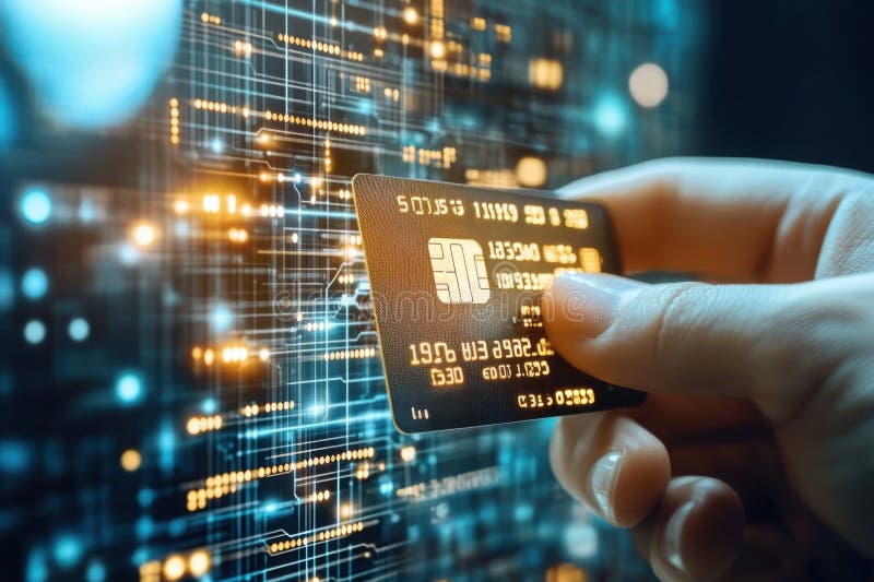 Credit Card Digital Concept Stock Illustration - Illustration of data ...