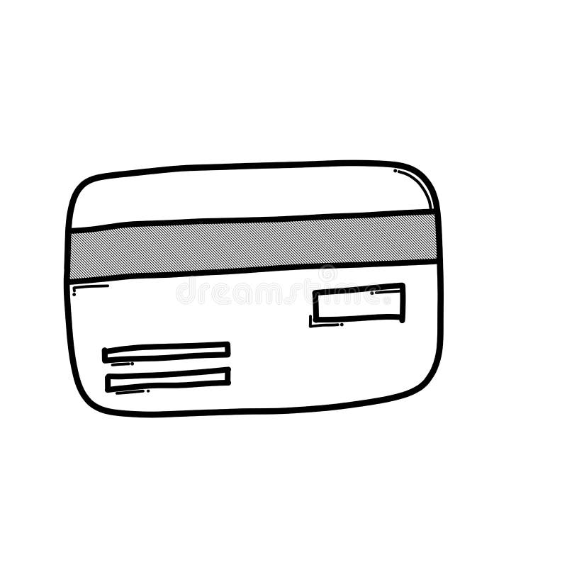 Credit Card Doodle Vector Icon. Drawing Sketch Illustration Hand Drawn ...