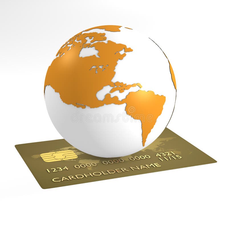 Credit card an earth stock illustration. Illustration of brown - 17163844
