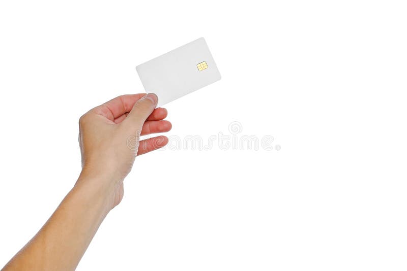 Credit Card Empty,Blank White Credit Card with Chip in Hand Holding on ... Credit Card Empty,Blank White Credit Card with Chip in Hand Holding on ...