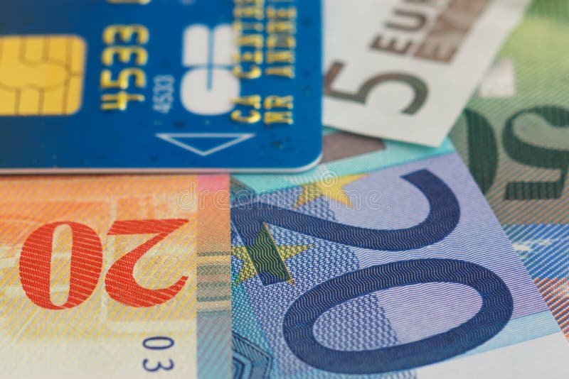 Credit Card and Euro Banknotes Stock Photo - Image of bank, loan: 3426326