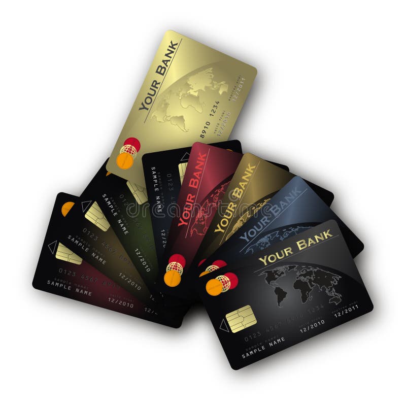 Credit card fan horizontal stock vector. Illustration of blank - 22600272