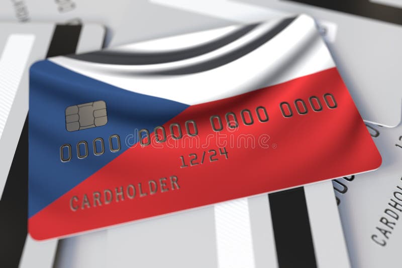 Flag of the Czech Republic on the Credit Card 3d Rendering Stock ...