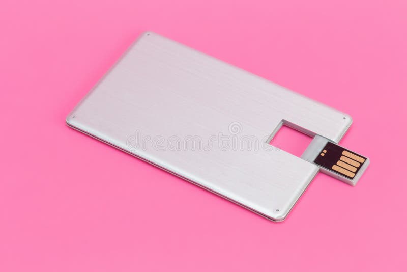 Credit Card Flash Memory on a Pink Background Stock Image - Image of ...