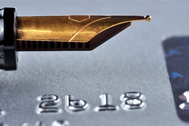 Credit Card and Fountain Pen Stock Image - Image of card, shopping ...