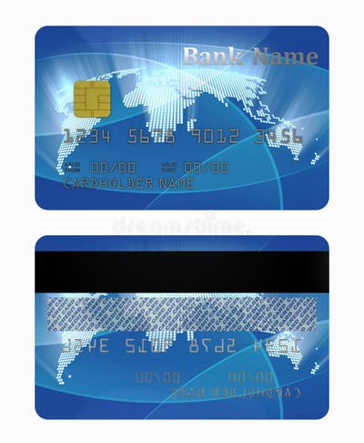 Credit Card Front and Back Side Stock Illustration - Illustration of ...