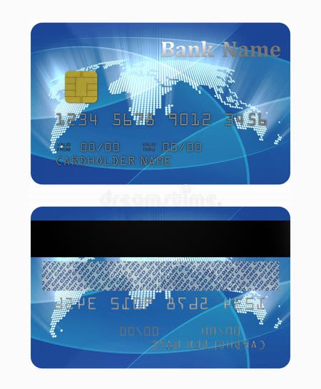 Credit Card Front and Back Side Stock Illustration - Illustration of ...