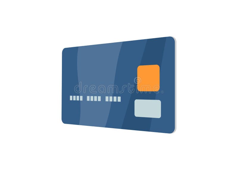 Credit Card. Front View. Simple Flat Illustration in Perspective View ...