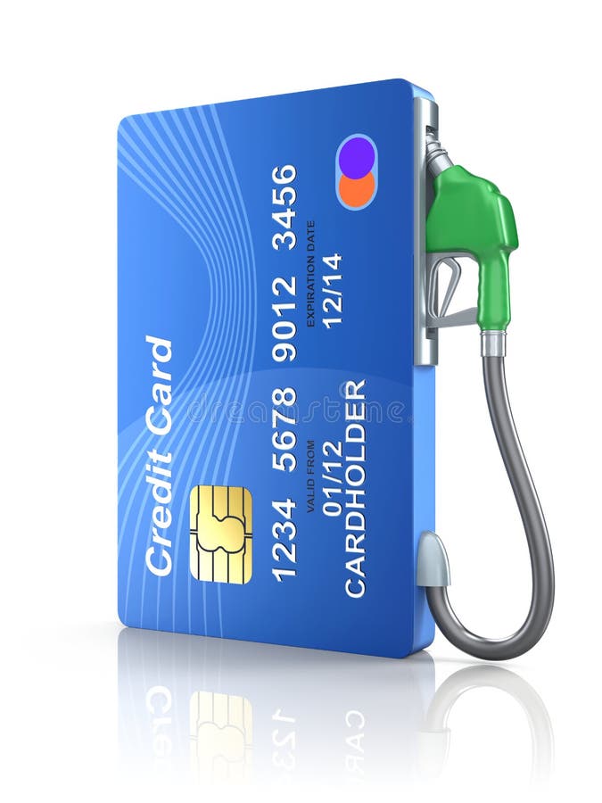 Credit Card with Gas Nozzle Stock Illustration - Illustration of petrol ...