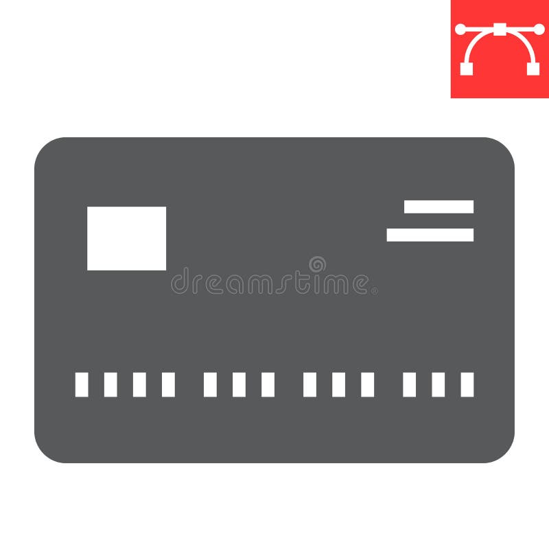 Credit Card Glyph Icon, Ui and Button, Buy Sign Vector Graphics ...