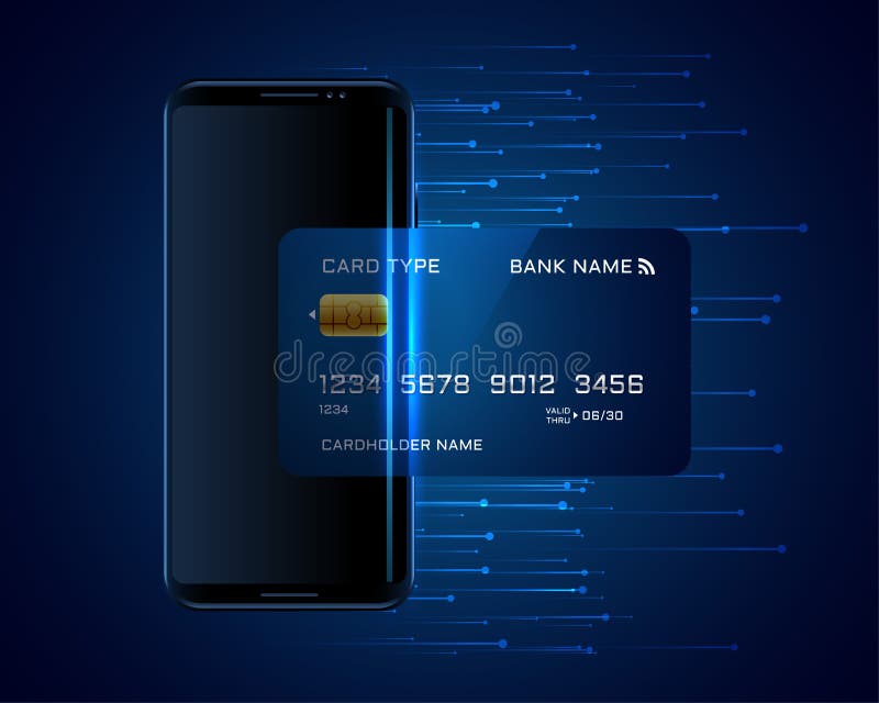 Credit Card Going Inside Mobile Digital Transaction Concept Stock ...