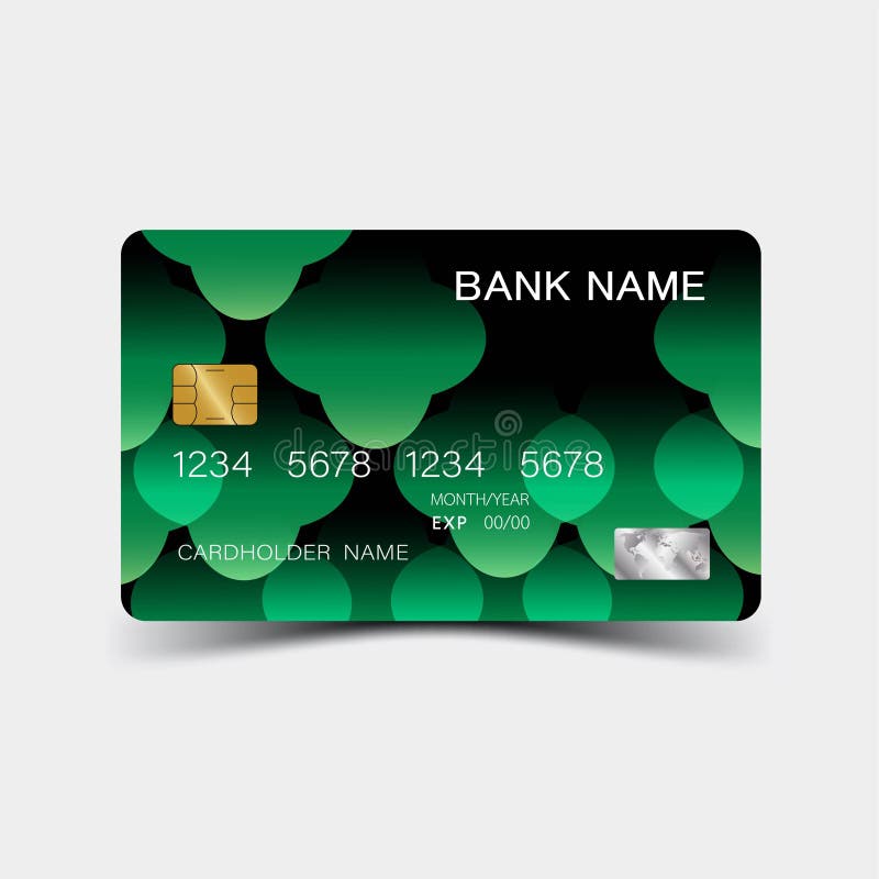 Credit Card. with Green Elements Design. and Inspiration from Abstract ...