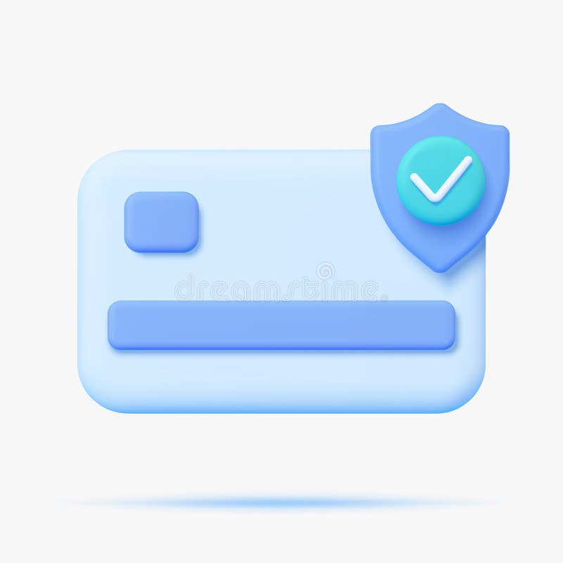 Credit Card with Guard Shield 3d Vector Icon. Stock Illustration ...