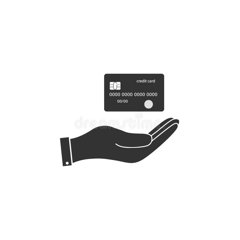 Credit Card, Hand Icon. Vector Illustration, Flat Design Stock ...