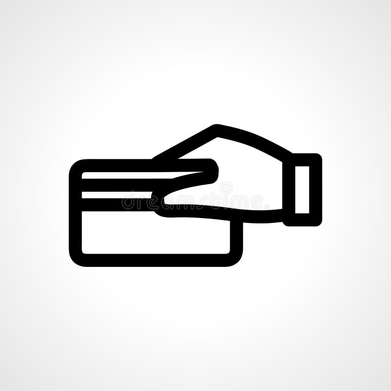 Credit Card in Hand Line Icon. Hand Hold Credit Card Isolated Vector ...