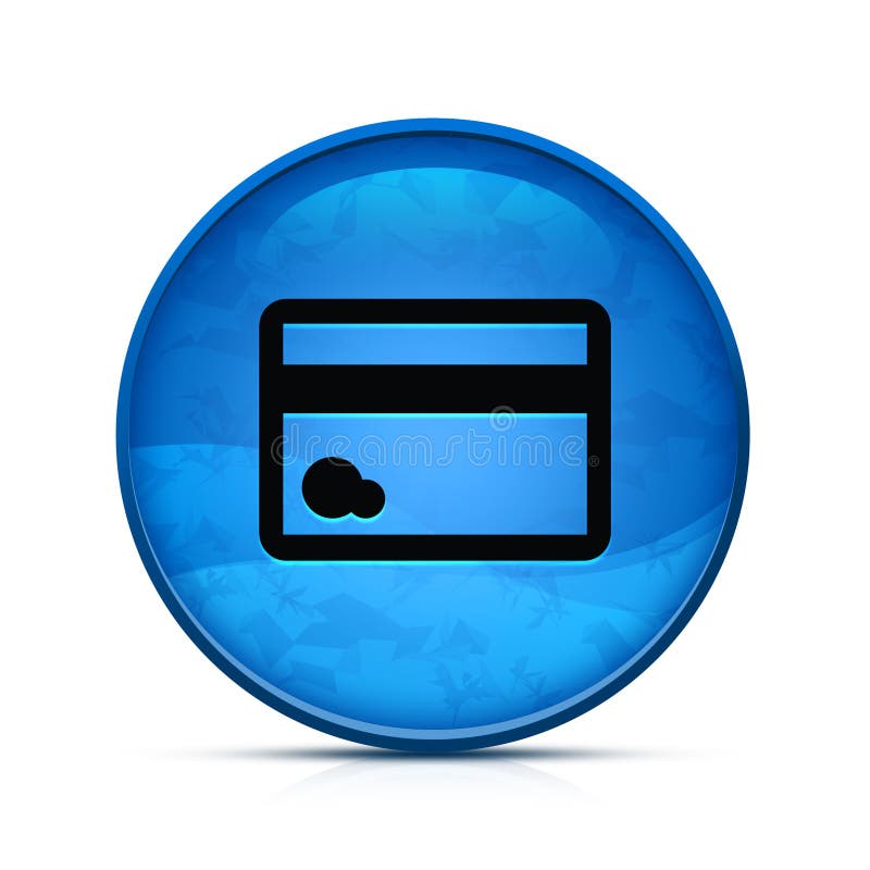 Credit Card Icon on Classy Splash Blue Round Button Illustration Stock ...