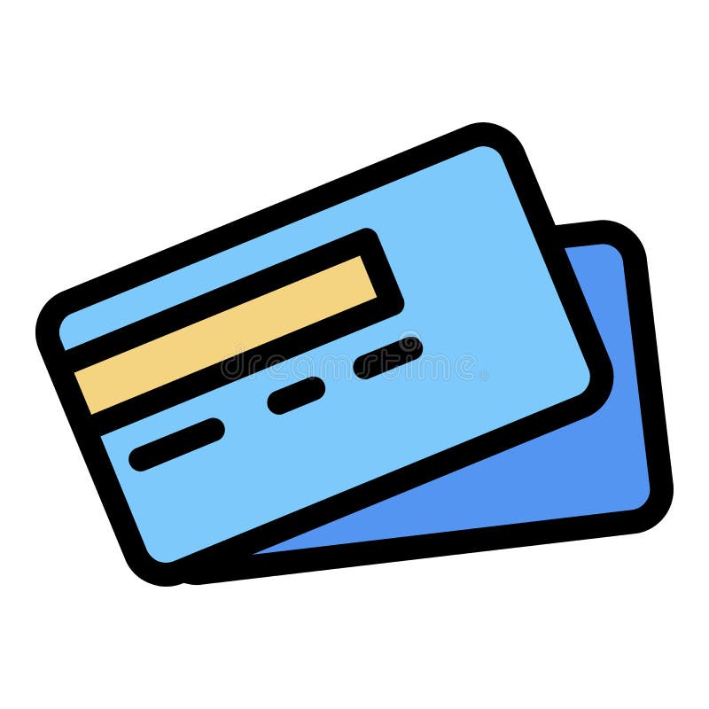 Credit Card Icon Color Outline Vector Stock Vector - Illustration of ...