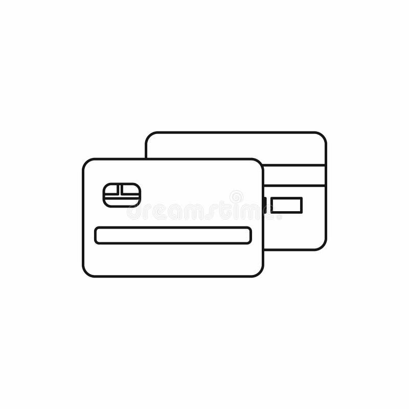 Credit Card Icon, Outline Style Stock Vector - Illustration of chip ...