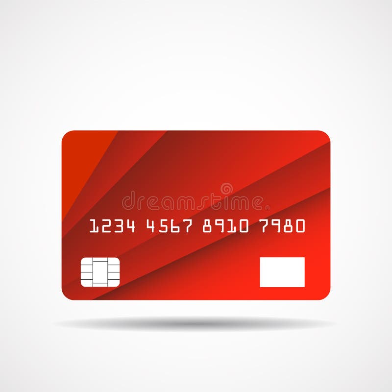 Credit Card Icon with Overlap Red Lines Stock Vector - Illustration of ...