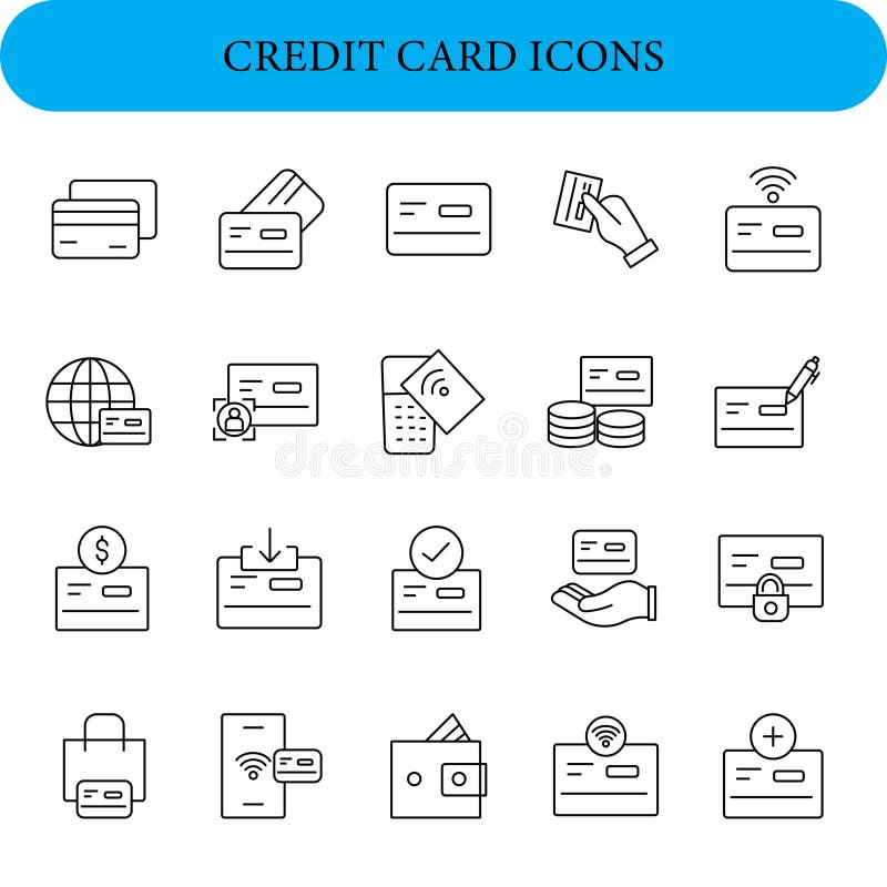 Card Line Icons Collection Stock Illustrations – 24,780 Card Line Icons ...