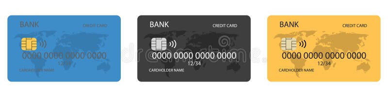 Credit Card Icon Set. Credit Card Payment Icon Vector Stock Vector ...