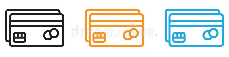 Credit Card Icon Vector Logo Set Collection for Web App Ui Stock Vector ...