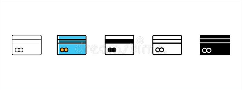 Credit Card Icon Vector Set. Credit and Debit Card Banking Payment ...
