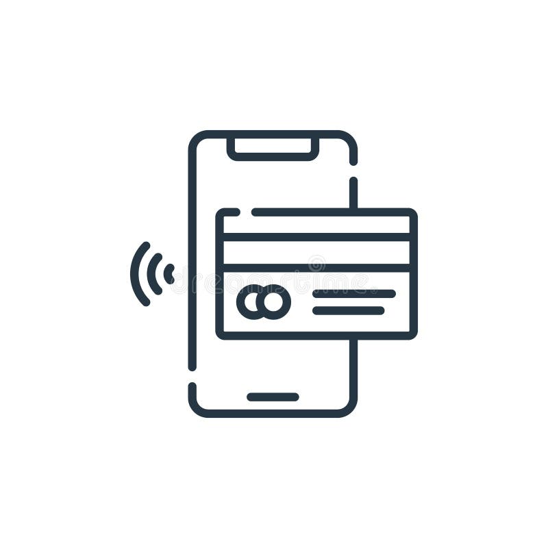 Credit Card Icon Vector from Smart City Concept. Thin Line Illustration ...