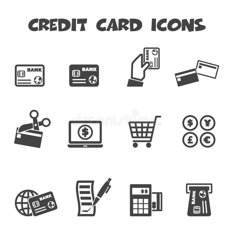 Credit card icons stock vector. Illustration of card - 40981240