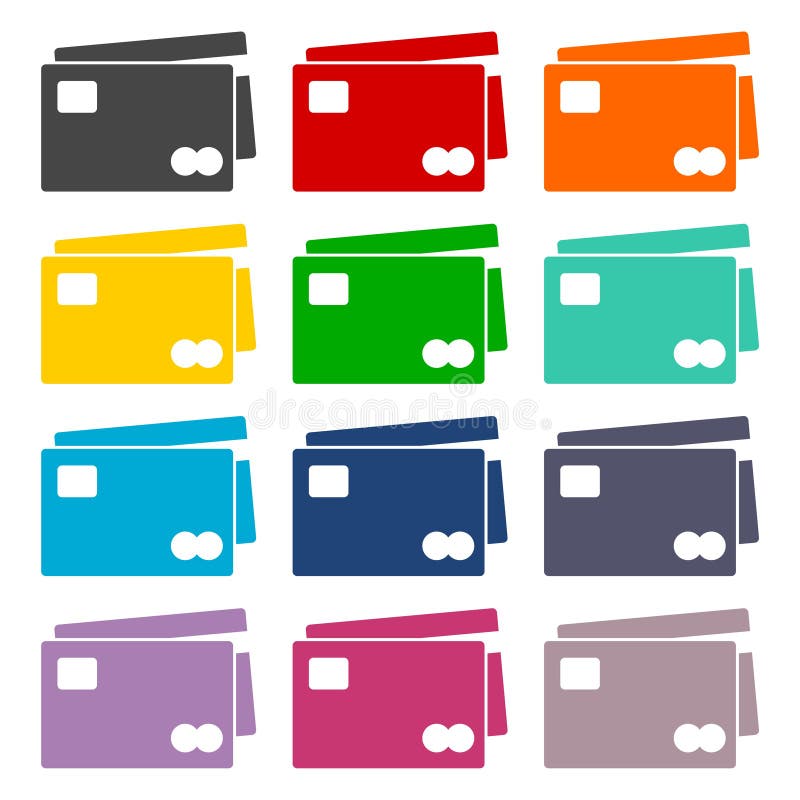 Credit Card Icons set stock vector. Illustration of credit - 96507782