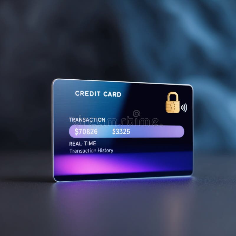 Credit Card with Interactive LED Screen Display Stock Illustration ...