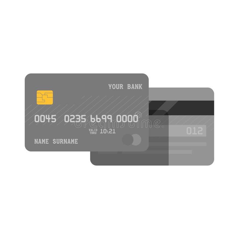 Credit Card. Isolated on White. Flat Style Stock Vector - Illustration ...